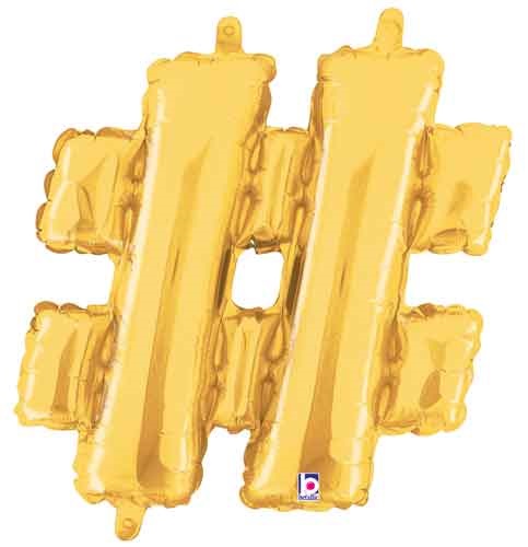 14" Gold "#" Air-Fill Balloon – MSR Balloons